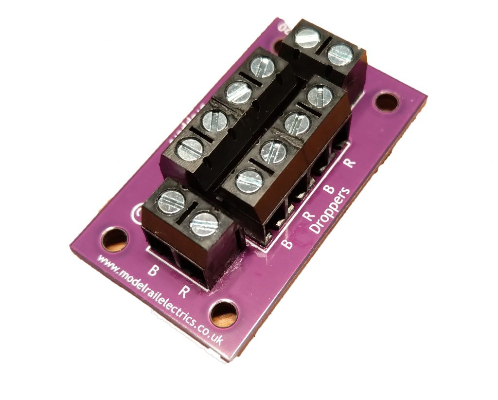 DCC Bus Connection board – 4 Way – Model Rail Electrics